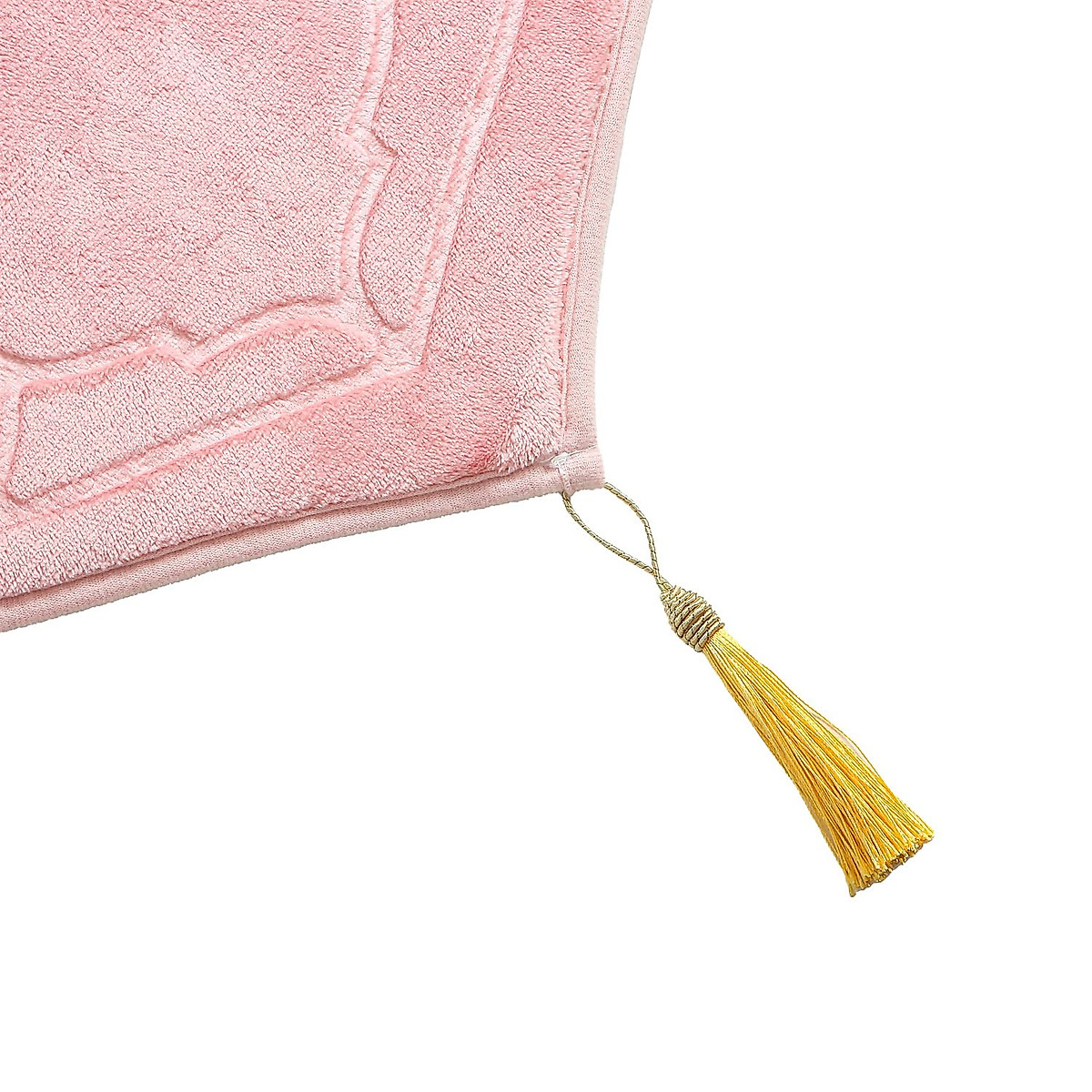 JE JOUE Prayer Rug Muslim Mat Islamic - Thickening Sponge Muslim Rug for Kids Men Women with Islam Prayer Beads for Eid Travel Ramadan, Soft Luxury Great for Knees and Forehead （Pink）