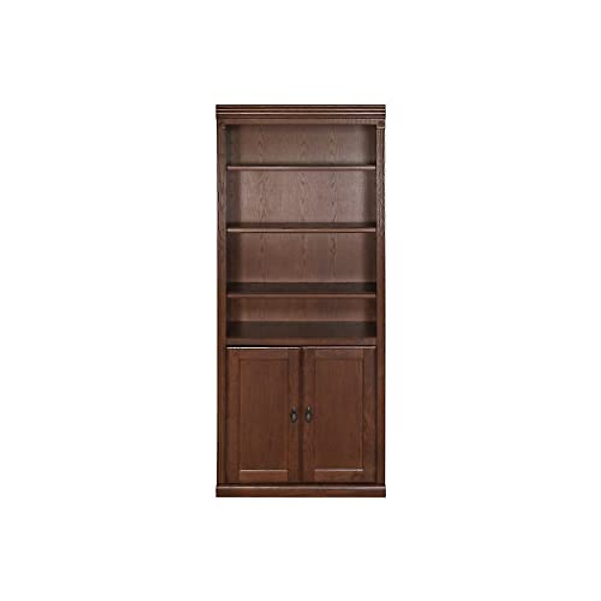 Martin Furniture Huntington Oxford Wood Bookcase with Doors, Storage Cabinet, Office Shelves, Brown (HO3072D/B)
