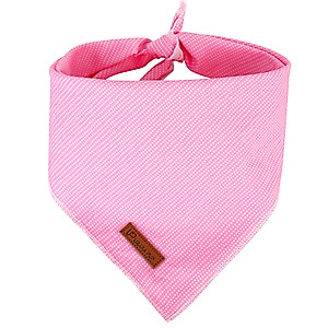 UP URARA PUP Dog Bandana, Comfortable Cotton Triangle Bid Scarf for Medium Large Dog, Washable Pet Kerchief for Girl Female Dogs, Pink Adorable Bandana Dog, Cute Classic Dog Bid Scarf