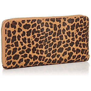 Amazon Essentials Women Wristlet Wallet with Cell Phone Holder Zip Around Wallet PU (Brown Leopard)