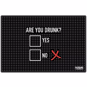 Are You Drunk? 17.7" x 11.8" Funny Bar Spill Mat Rail Countertop Accessory Home Pub Decor Slip Resistant Durable Thick Bar Covering For Craft Brewery Kitchen Cafe and Restaurant Decor