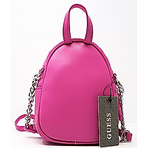 GUESS Factory Women's Evan Pink Quilted Mini Backpack Style Crossbody Handbag Purse