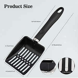 CHI SHANG Cat Litter Scoop,Metal Cat Litter Scoop,Stainless Steel cat Litter Scoop with Non-Slip Handle,Poop Sifting,Kitten Pooper Lifter,for Litter Box