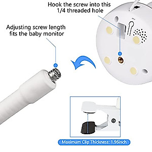 Gooseneck Baby Monitor Mount for Motorola, Owlet, VAVA, Arlo Baby Monitor and Most Universal Baby Monitor Camera, Flexible Baby Monitor Holder Without Tools or Wall Damage - White