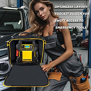 ROYALMAL Carrying Case for DEWALT DXAEJ14 Portable Power Station - Compatible with Air Compressor, Charger, and Inverter Accessories (Case Only) Shell Replacement, Black, BAG-002