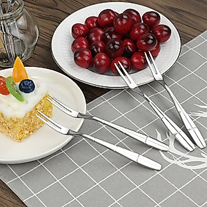 Eagrye Tasting Cocktail Forks, 12-Piece Stainless Steel Fruit Forks, F