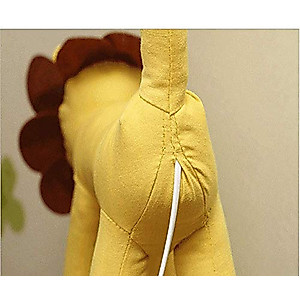 LITFAD Dimmable Floor Lamp Cartoon Lion Design 51" Tall Standing Light Modern Floor Light with Fabric Shade for Kids Room / Bedroom,Yellow