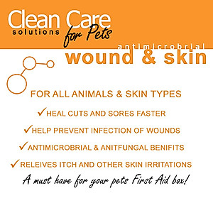 Clean Care Solutions Hypochlorous Acid Spray for Pets - Pet Wound and Skin Care - Non-Stinging, Natural Formula, Relieves Itching - 237ml