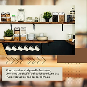 Generic Food storage hernetic container set, BPA free. For dry and fresh food, set of 7 pieces - leak proof, liner for better kitchen storage organization, WHITE