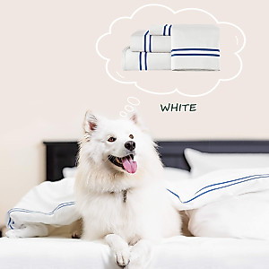 CHUN YI Luxury Cotton Bed Sheet Set, 4 Piece Full Bedding Sets-Tencel Fitted, Flat Sheet & Pillowcases, Deep Pocket to Easily Cover Mattress(White)