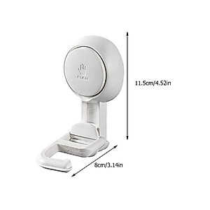 NPQPNAFC Wall Mounted Hooks Mop and Broom Holder Suction Cup Gripper Plastic Wall Mounted Organizer Storage Hooks Tool Hanger Racks for Kitchen Garden Garage Laundry Room White Hanger Hooks Hooks