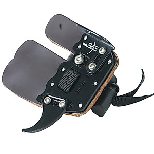 Southland Archery Supply SAS Elite Aluminum Suede and Leather Finger Tab (Black, Medium)
