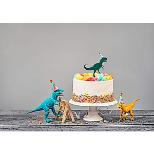 Birthday Dinosaur Acrylic Cake Topper for Any Birthday Party - Trex, Tyrannosaurus Rex Party Hat Polka Dot