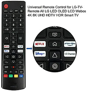 Universal Remote Control for LG-TV-Remote, Compatible with LG UHD OLED QNED 4K 8K Smart TV AKB75375604 AKB75095307 AKB76037601 AKB76037603 AKB76040302 with Disney, Netflix, Prime Video, LG Channels