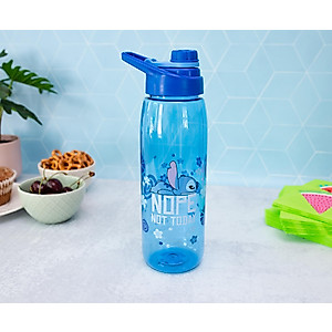 Silver Buffalo Disney Lilo and Stitch Nope Not Today Lazy Water Bottle With Screw-On Lid, 28 Ounces