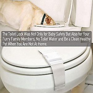Toilet Locks Baby Proof Child Toddlers, [2 Packs] Sturdy Safety Toilet Lid Seat Proofer Lock for Kids Pets Dog, Easy Installation and Fit Most Toilets Bathroom (White)