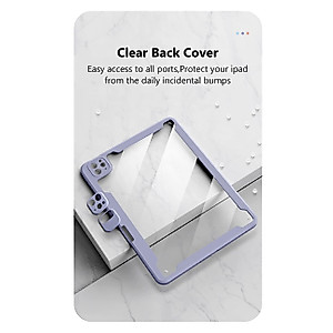 PboyiqiS Keyboard Case for iPad 9/iPad 8/iPad 7/Air3/Pro 10.5 with Pnecil Holder,Trackpad Keyboard & Detachable Magnetic Clear Back Shell Cover,Teal