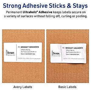 Avery Waterproof Shipping Labels with Sure Feed & TrueBlock 2" x 4", 100 White Laser Labels (15513)