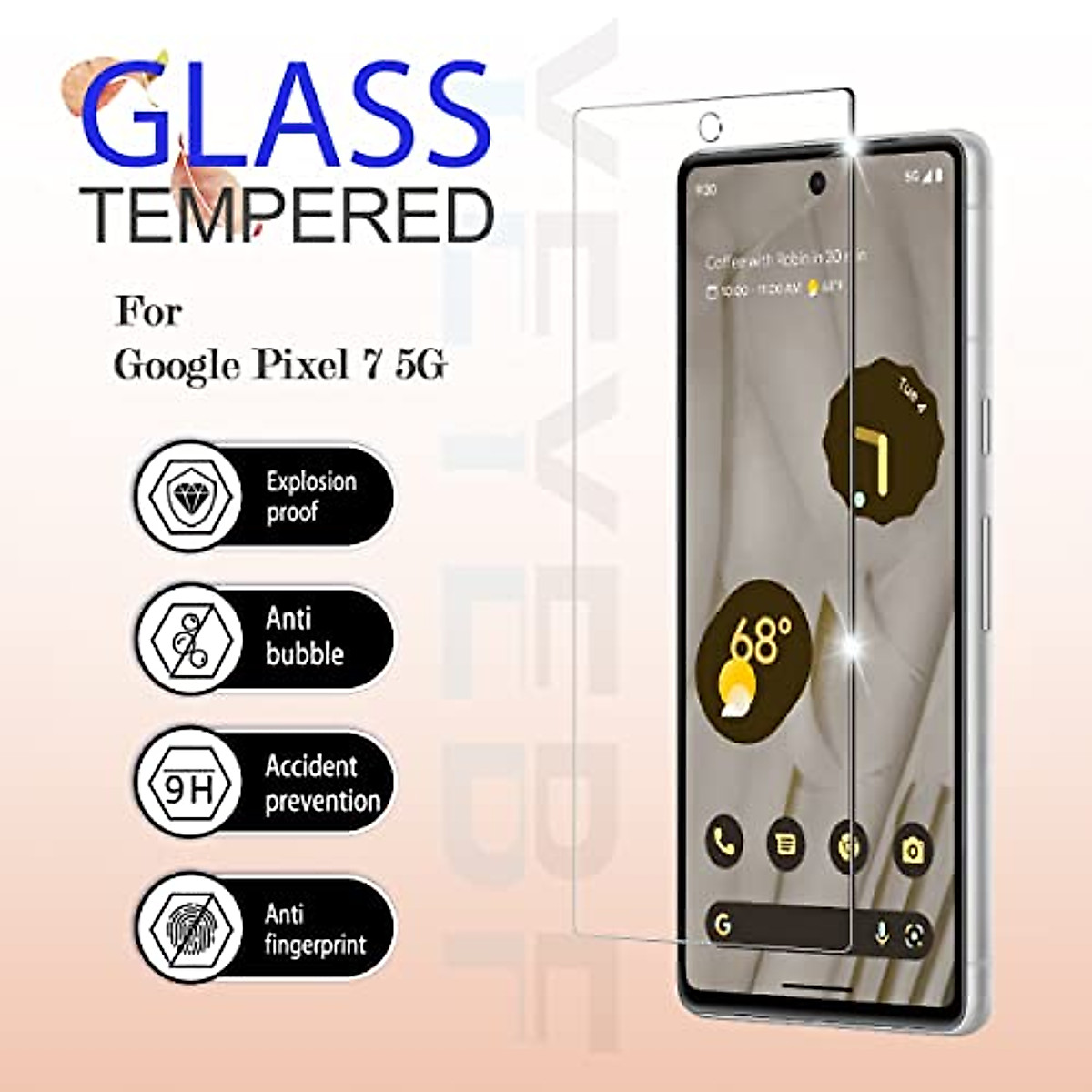 YEYEBF Google Pixel 7 Screen Protector, [2 Pack] Full Coverage Tempered Glass Screen Protector for Pixel 7 [Anti-Shatter][3D Glass][Case-Friendly]