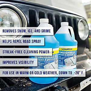 CPDI Champion Windshield Washer Fluid and Deicer for Ice, Frost, and Road Grime, Powerful Streak-Free Shine, All-Weather Year-Round Protection
