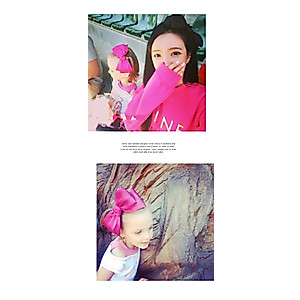 CÉLLOT Women 8" Super Big Bows Hairstyle Hair Hoop Silky Fabric Hair Bows HeadBand for Girls Teens (Hot Pink)