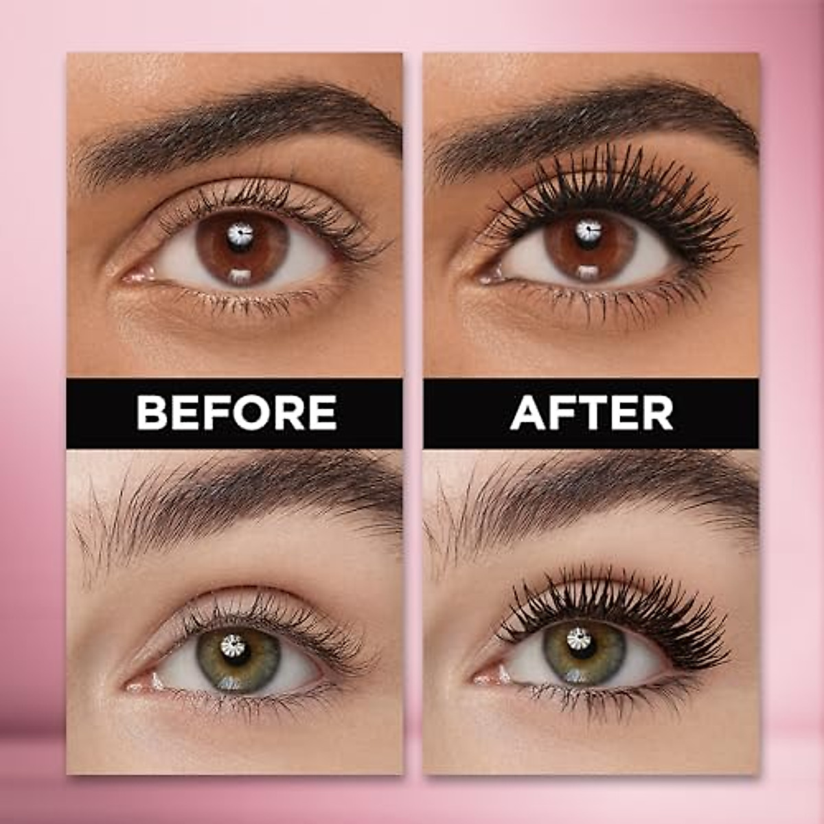 L'Oreal Paris Makeup Lash Paradise Waterproof Mascara, Voluptuous Volume, Intense Length, Feathery Soft Full Lashes, No Smudging, No Clumping, Black, 0.25 Fl Oz (Pack of 1) Packaging May Vary