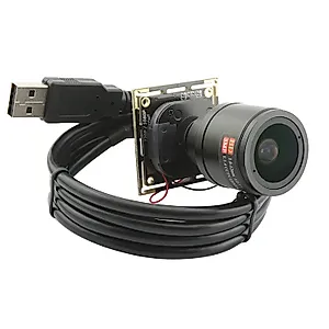 ELP 2mp High Speed USB Camera Module with Manual Zoom Lens Mini 1080p Variable Focus USB Camera for Computer UVC USB2.0 Embedded Video Industrial Webcam Board for Close-up Image