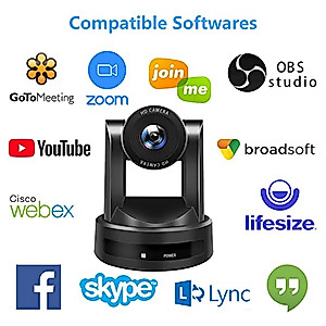 iTOPVIS PTZ Conference Room Camera – 10X Optical Zoom Full HD 1080P USB Conference Webcam for IP Live Streaming, Broadcast Conferences and Education Events (V210U2)