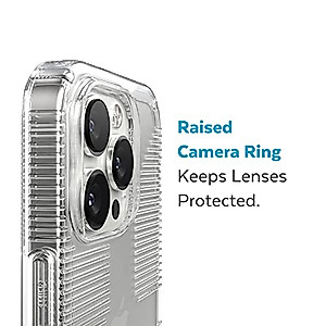 Speck Clear iPhone 14 Pro Case - Slim Phone Case with Drop Protection, Scratch Resistant & Anti Yellowing Case with No Slip Grip for iPhone 14 Pro 6.1 Inch Model - GemShell Grip Hard Case