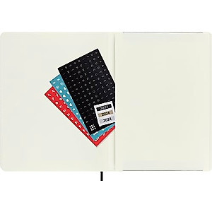 Moleskine DSB12MN4Y24 Notebook, Beginning January 2024, 12 Months, Months, Diary Softcover, XL Size (W x H x H): 7.5 x 9.8 inches (19 x 25 cm), Black
