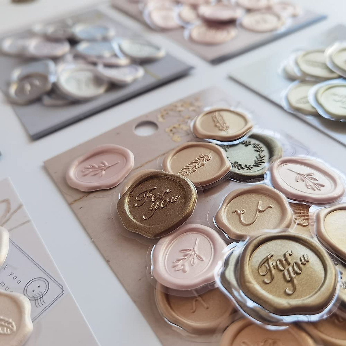 Wax Seal Stickers Envelope Seals Self Adhesive Stickers for Valentine's Day Birthday Bridal Shower Party Wedding Invitation (A-108Pcs)