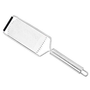 AmazonCommercial Stainless Steel Fine Grater & Zester, Wide Blade, Black