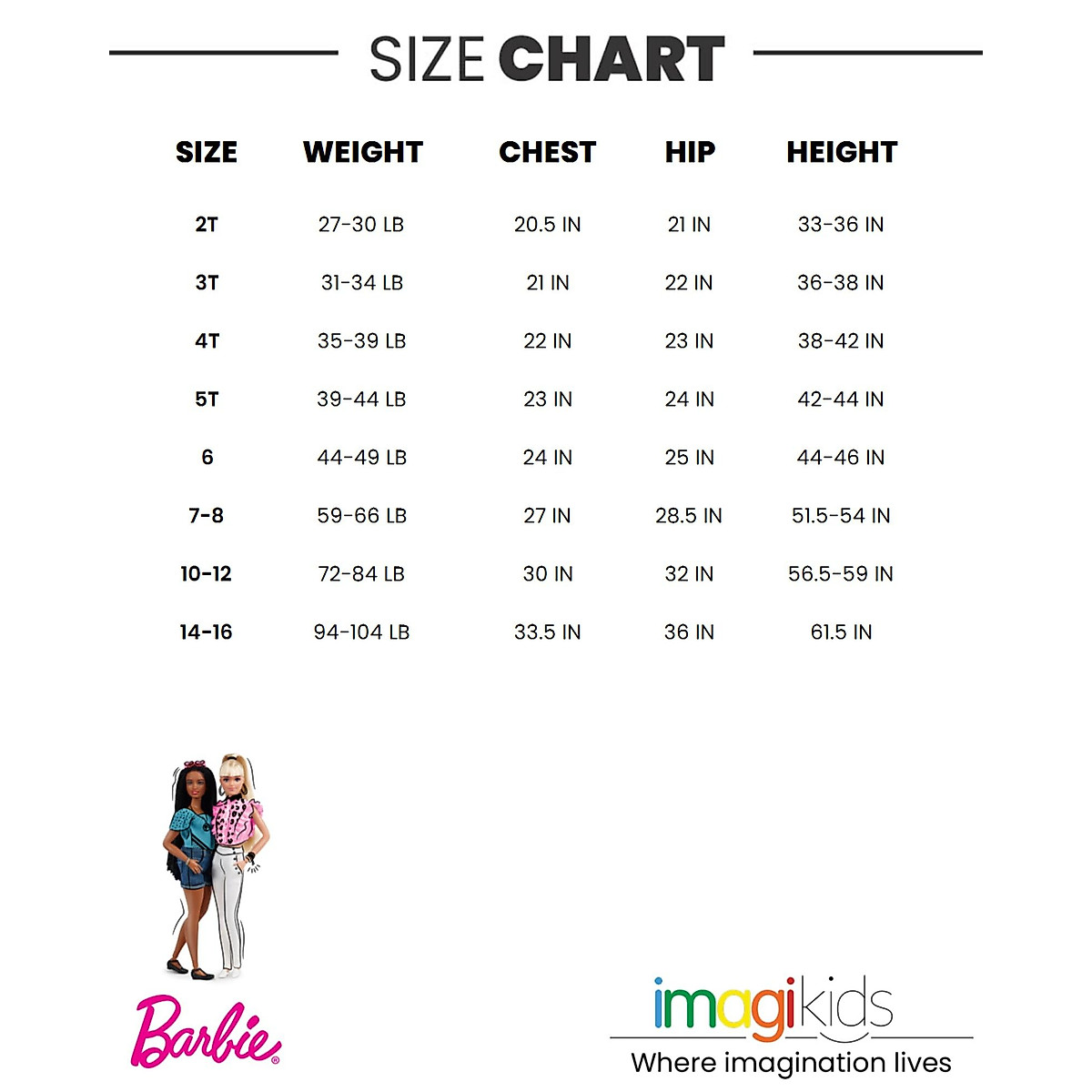 Barbie Little Girls 3 Pack T-Shirts Pink/Black 7-8