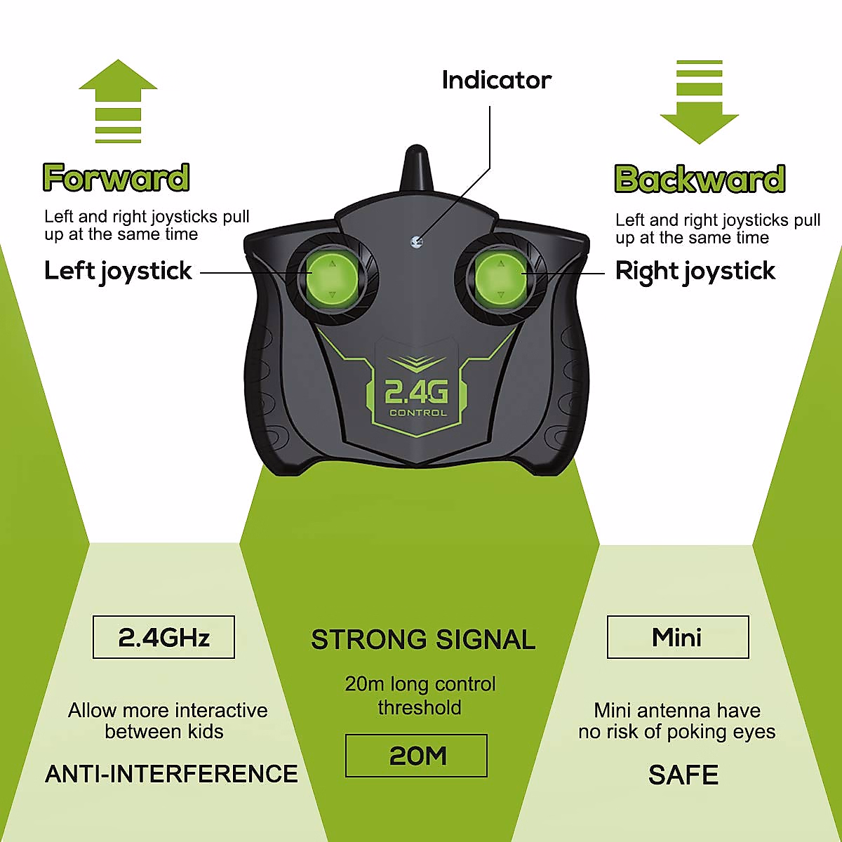 VAZILLIO Remote Control Car for Kids, Tornado RC Stunt Car Toy, Double Sided 360° Rotate, Spin, Flip Stunt RC Cars High Speed Racing Car with Headlights, Stunt RC Crawler for Boys & Girls (Green)