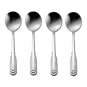 Oneida Cityscape Round Bowl/Cream Soup Spoon, Set of 4