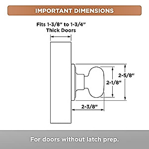 Copper Creek CK2090BC Colonial Door Knob, Dummy Function, 1 Pack, in Black