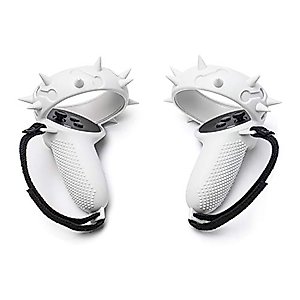 MOJOXR Silicone Grip Cover Compatible with Quest 2 Touch Controller Grips, Touch Controller Grip Accessories, Touch Controller Grip Sleeve, Enhanced VR Game Experience (Rivet-White)