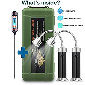 BBQ Grill Lights for Outdoor Grill Magnetic - BBQ Lights for Grill, Waterproof Grill Lights for Barbecue, Magnetic Grill Lights for BBQ,Magnetic Barbecue Grill Lights, Grilling Gifts for Men