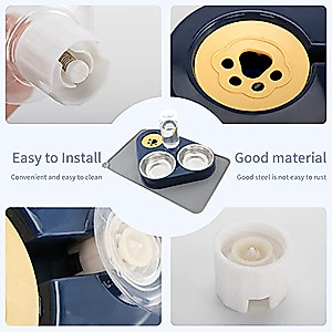GaoFan Triple Dog Cat Bowls Set, Two Detachable Stainless Steel Bowls, with Automatic Water Dispenser Plus No Spill Non Skid Waterproof Silicon Mat for Small Medium Size Dog Cat