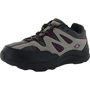 Apex Women's Sierra Trail Runner Hiking Shoe Sneaker, Grey/Purple, 8 Extra Wide US