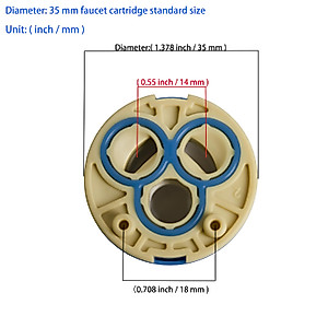 artSew 35mm Faucet Cartridges Replacement Parts Bathroom Shower Head Single Handle Faucet Water Ceramic Valve Pressure Balancing Kitchen (2 Pack)