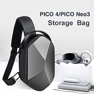 Palumma Travel Case for VR Gaming Headset Hard Carrying Case All-in-one for Quest 2/Pro/PICO 4 VR Headset Hard Carrying Case Shoulder Bag Protective Storage Box