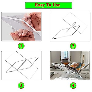 Large Clear Acrylic Book Stands for Display, Amlits, Best Reading Bookstand Display Open Holder for Cook Books Magazines, Newspaper, Textbooks (Clear)