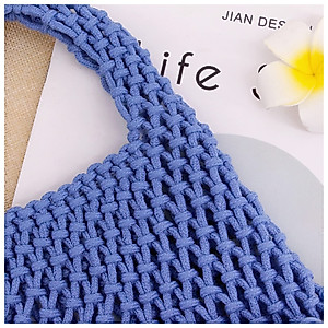 Naimo Straw Beach Bag Woven Rattan Shoulder Bag Fishing Net Handbag Cotton Rope Tote Summer Crochet Hobo Bag