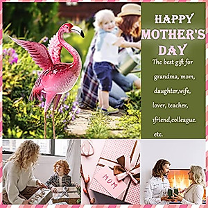 Natelf Garden Flamingo Statues and Sculptures, Outdoor Metal Bird Yard Art, Pink Flamingo Lawn Ornament for Patio Backyard Porch Decorations