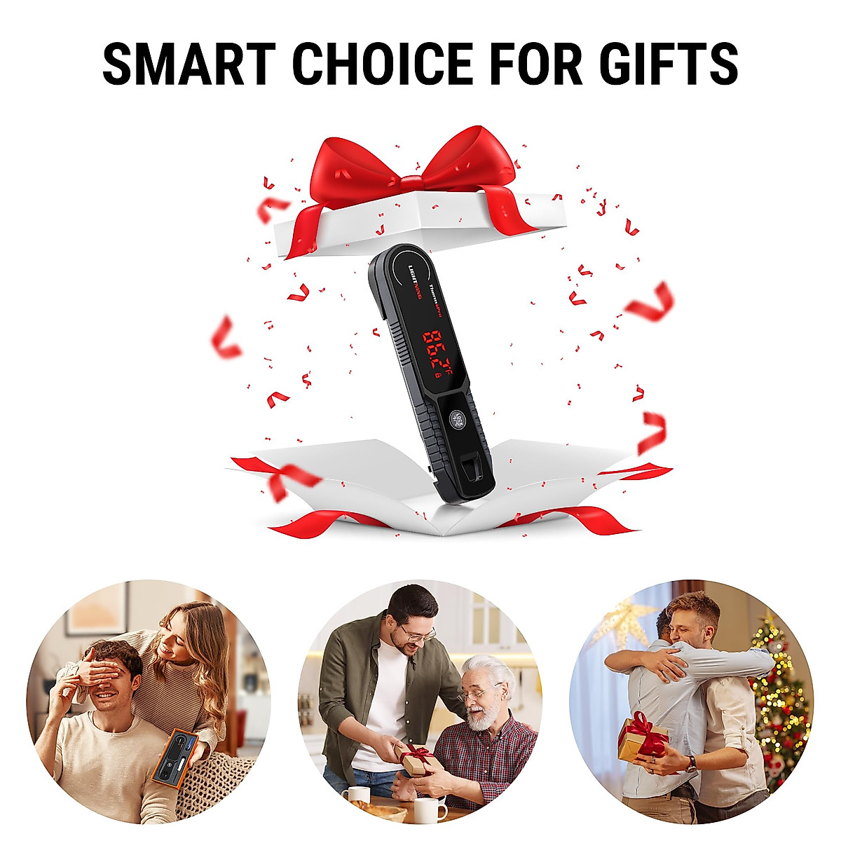 ThermoPro Lightning One-Second Instant Read Meat Thermometer, Calibratable Kitchen Food Thermometer with Ambidextrous Display, Waterproof Cooking Thermometer for Oil Deep Fry Smoker BBQ Grill