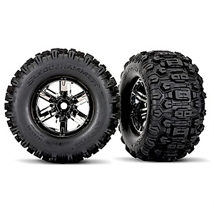 Traxxas Tire and Wheels X-Maxx Black Chrome Sledgehammer 7774A