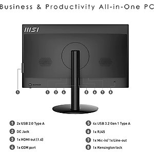 MSI 24" FHD All-in-One Desktop 2022, 10th Intel i5-10400 6-Core, UHD Graphics, 16GB DDR4,512GB SSD, WiFi 6 Bluetooth 5 RJ45 HDMI COM, Windows 11 Pro, Wired Keyboard Mouse, COU 32GB USB