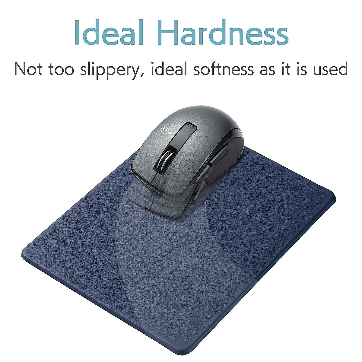 ELECOM Soft Leather Mouse Pad Large Size/PU Leather/Anti Skid/Soft/Precise Control Navy MP-SL02NV