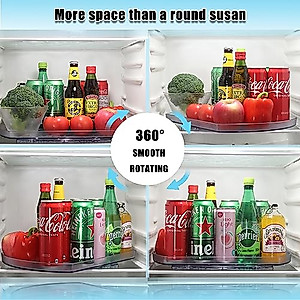 Square Lazy Susan for Refrigerator, Turntable Lazy Susan Organizer for Refrigerator, Countertop Condiment Storage Rack, for Cabinet, Table, Pantry, Kitchen